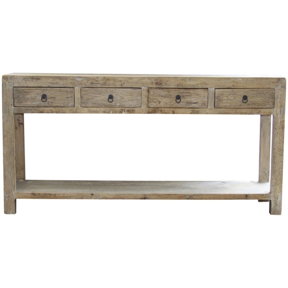 Reclaimed Elm Console | 4 Drawer | Rustic Reclaimed Timber | Maison Est ...